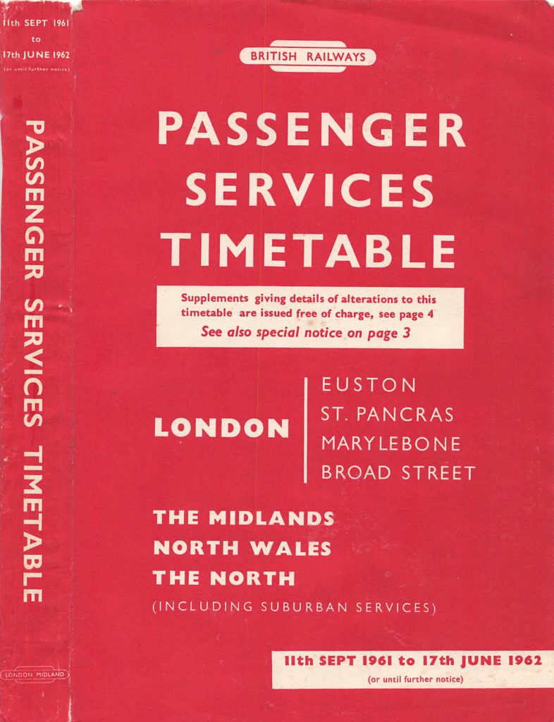 London Midland Region 1961-09 – Timetable World