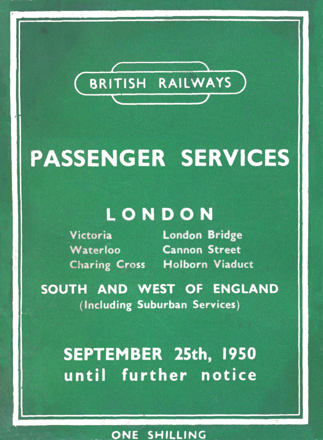 British Railways 1950 [Winter] Passenger Timetable – 6-book bundle ...