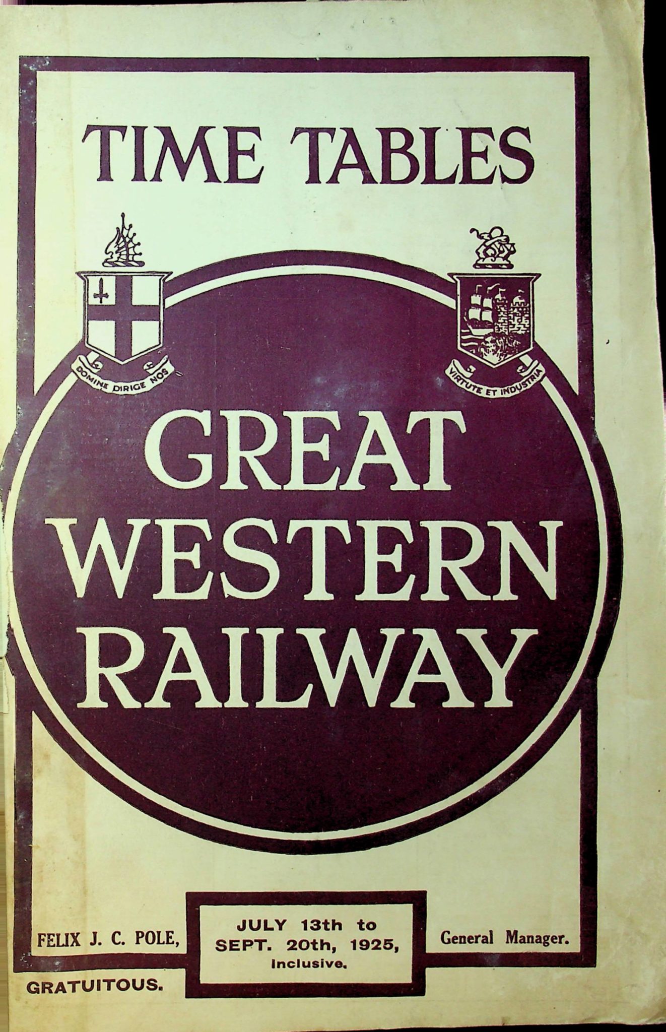 Great Western Railway 1925-07 [Great Britain] – Timetable World