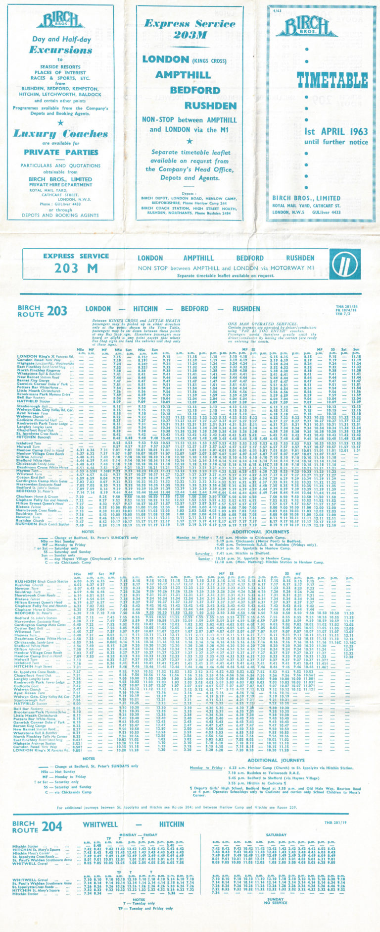 Birch Bros 1963 [Great Britain] – Timetable World