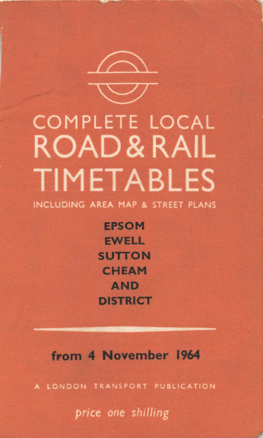 LT/BR Epsom, Ewell, Sutton, Cheam 1964-11 [Great Britain] – Timetable World