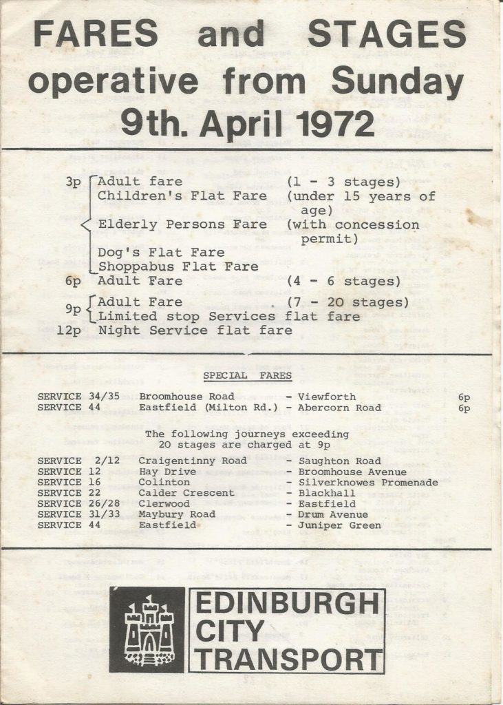 Edinburgh City Tranport 1972 [Great Britain] – Timetable World