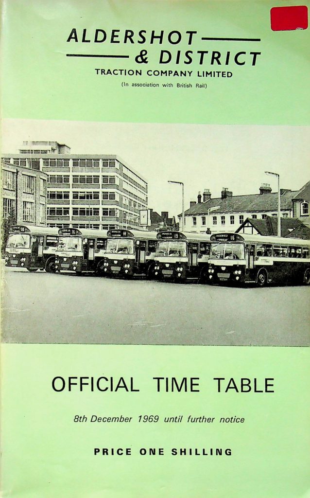 Aldershot & District Traction Co Ltd. 1969 [Great Britain] – Timetable ...