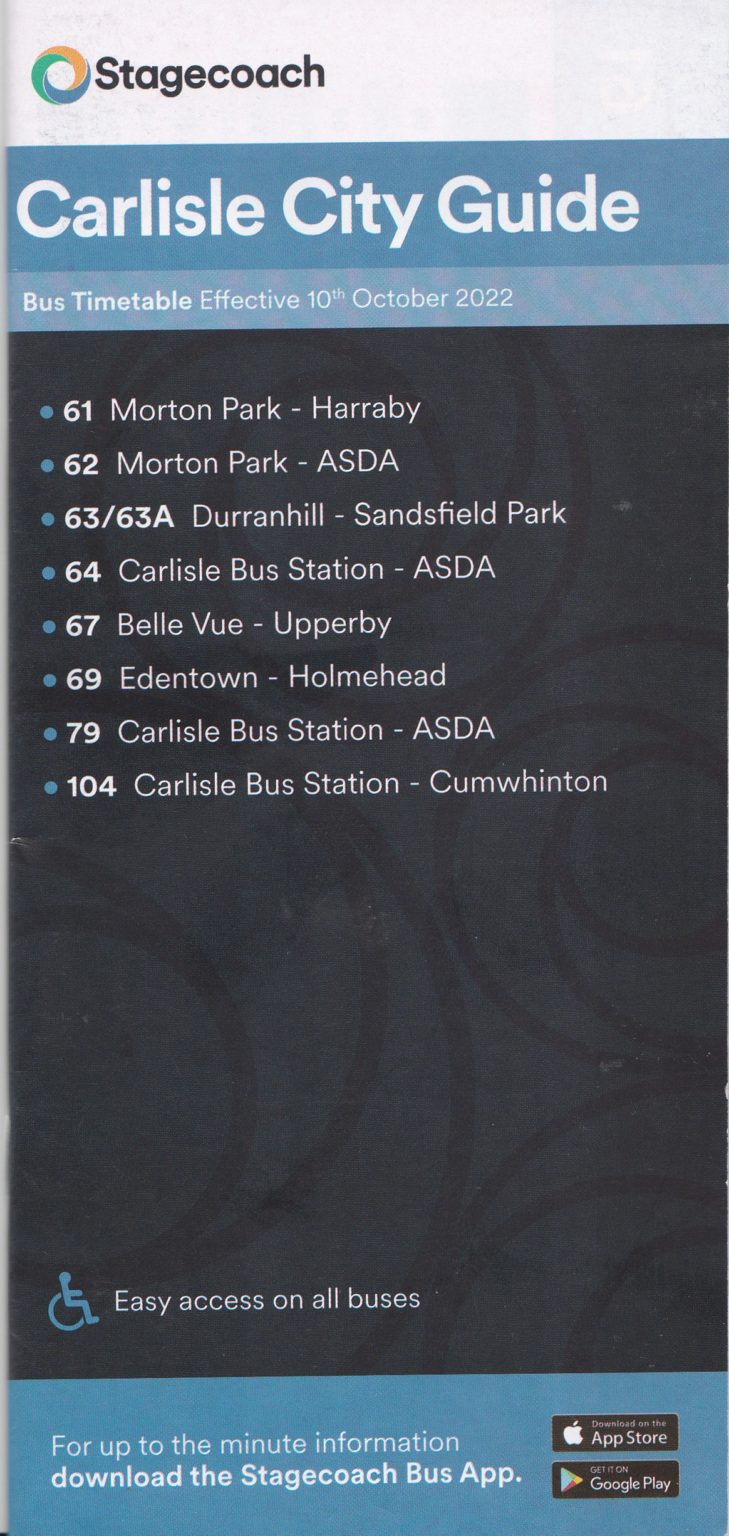 2694 Stagecoach Cumbria Carlisle City Bus Guide Timetable booklet ...