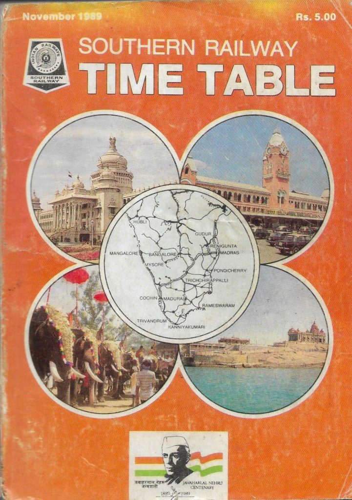 Southern Railway 1989-11 [India] – Timetable World