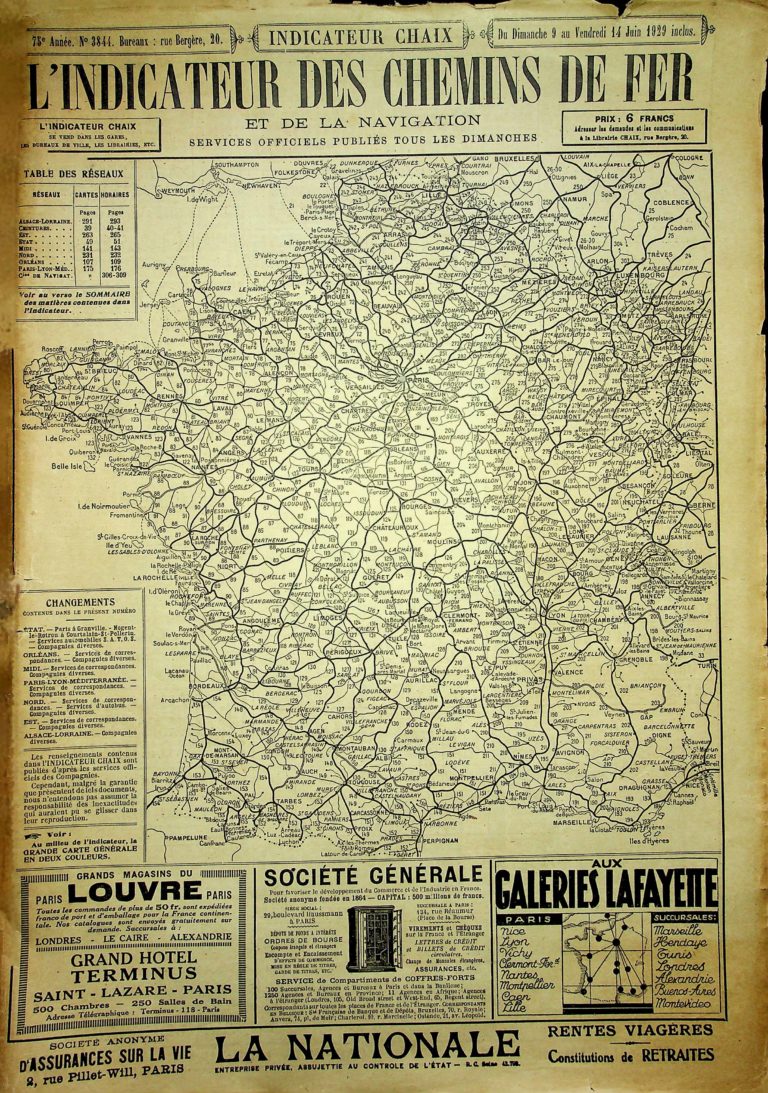 Chaix [1929-06] France – Timetable World